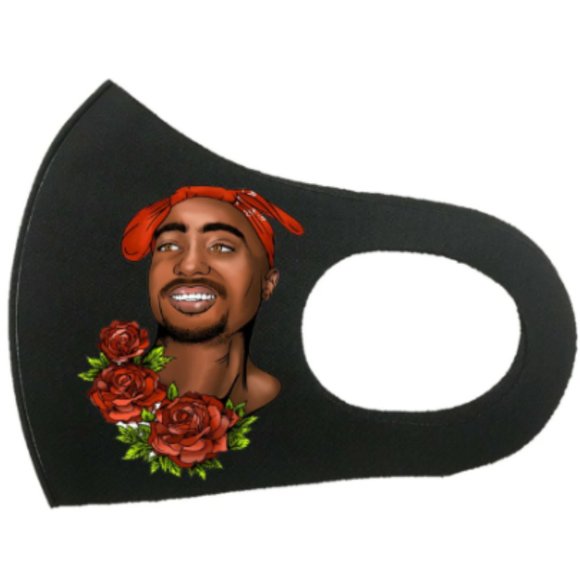 Handmade | Accessories | Tupac Face Mask Washable Reusable Rapper ...